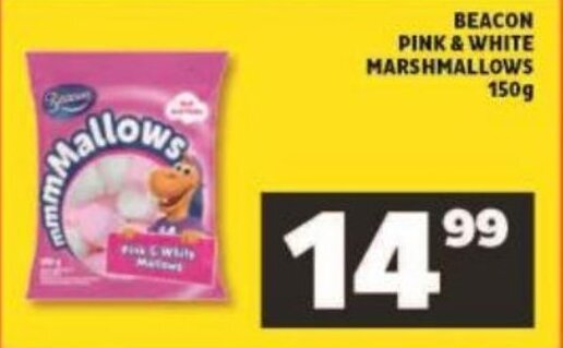 Beacon Pink And White Marshmallows 150g Offer At Shoprite