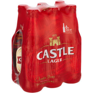 Castle lager beer bottles 6 x 340ml offer at Shoprite Liquor