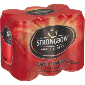 Strongbow red berries apple cider cans 6 x 440ml offer at Shoprite Liquor
