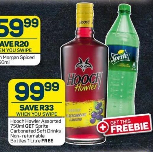 Hooch Howler Assorted 750ml Get Sprite Carbonated Soft Drinks Non ...