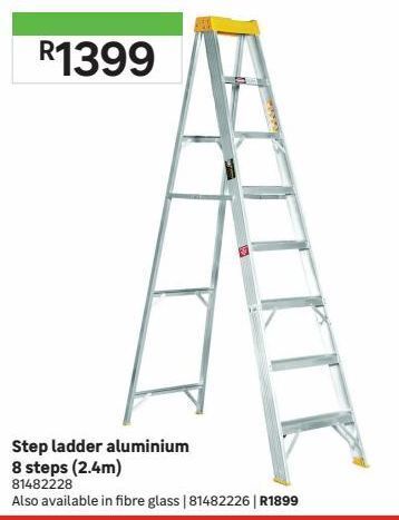 Step ladder aluminium 8 steps (2.4m) offer at Leroy Merlin
