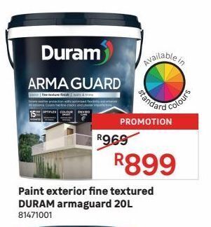 Paint exterior fine textured duram armguard 20l offer at Leroy Merlin
