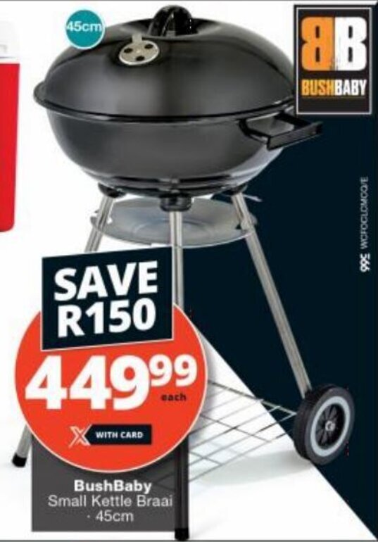 BushBaby Small Kettle Braai 45cm offer at Checkers