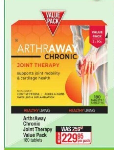ArthrAway Chronic Joint Therapy Value Pack 180 Tablets offer at Dis-Chem