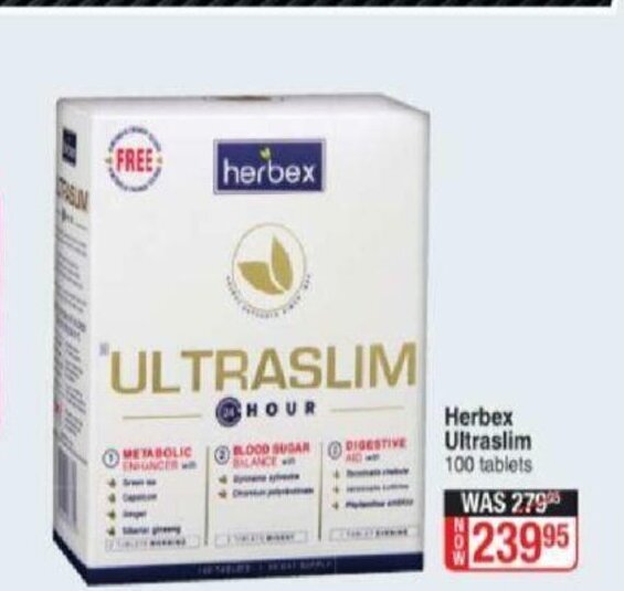 Herbex Ultraslim 100 Tablets offer at Dis-Chem