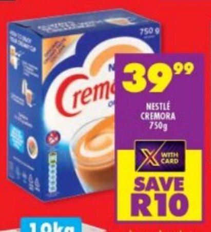 Nestle Cremora 750g offer at Shoprite