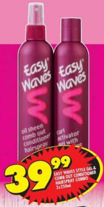 Easy Waves Style Gel & Comb Out Conditioner Hairspray Combo 2x250ml ...