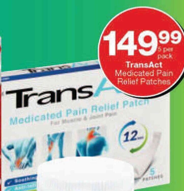 TransAct Medicated Pain Relief Patches offer at Checkers