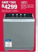 Defy 15kg metallic twin tub washing machine dtt151 offer at OK Furniture
