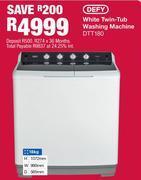Defy 18kg white twin tub washing machine dtt180 offer at OK Furniture