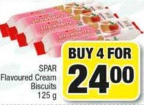 Spar Flavoured Cream Biscuits 125 g offer at Spar