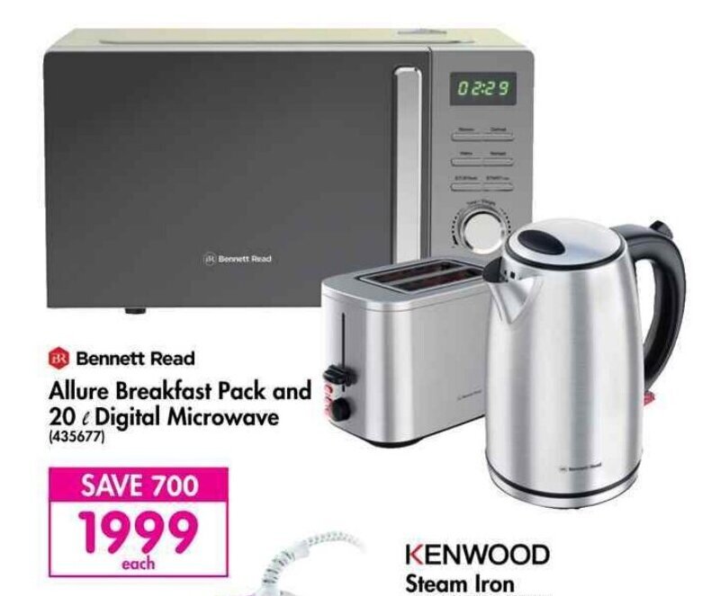 Bennett Read Allure Breakfast Pack and 20 ℓ Digital Microwave offer at Makro