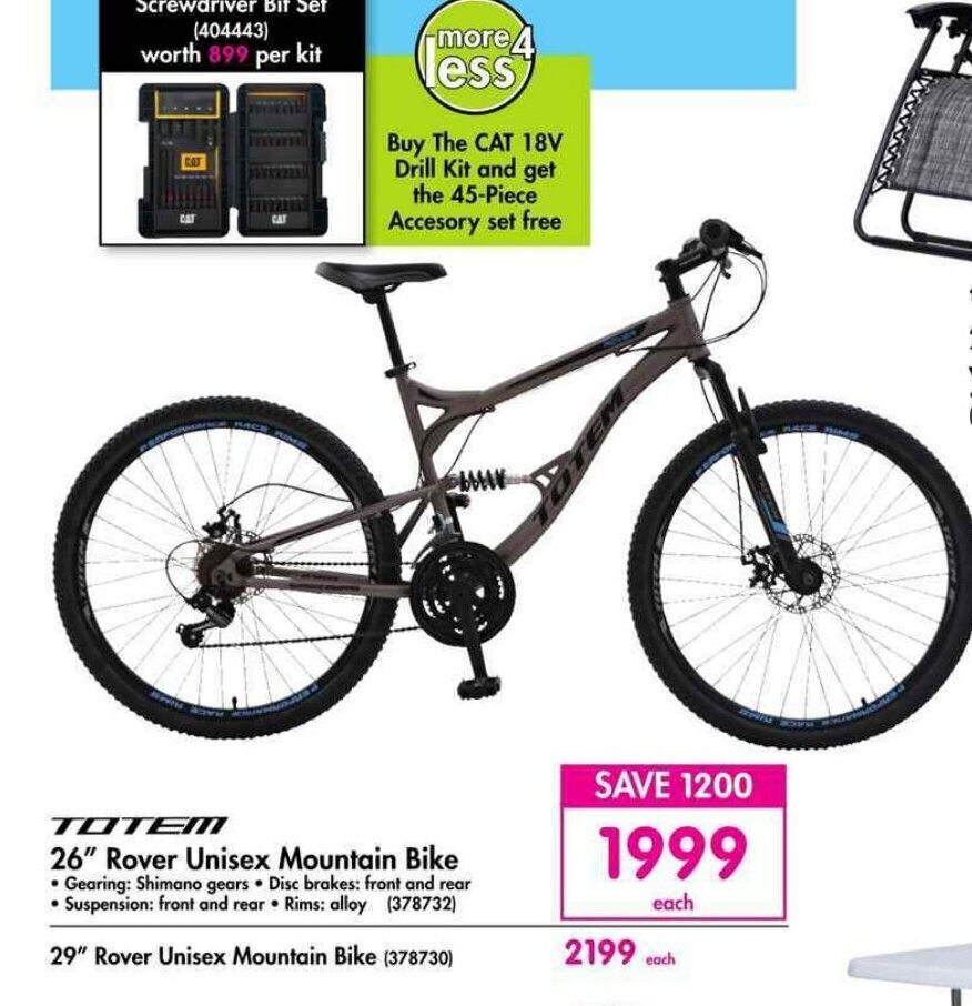 Totem 26" Rover Unisex Mountain Bike offer at Makro
