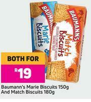 Baumann's Marie Biscuit 150g & Match Biscuits 180g-For Both offer at Game