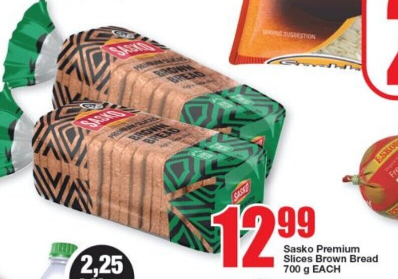 Sasko Premium Slices Brown Bread 700g each offer at OK Liquor