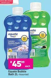 Equate Bubble Bath Assorted-2Ltr Each offer at Game