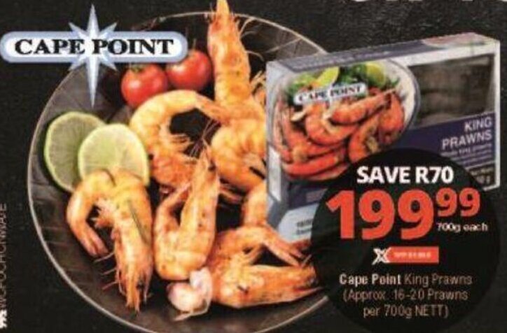 Cape Point King Prawns offer at Checkers