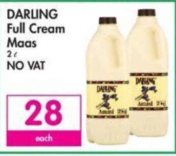 Darling Full Cream Maas 2 ℓ offer at Makro