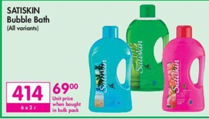 Satiskin Bubble Bath offer at Makro