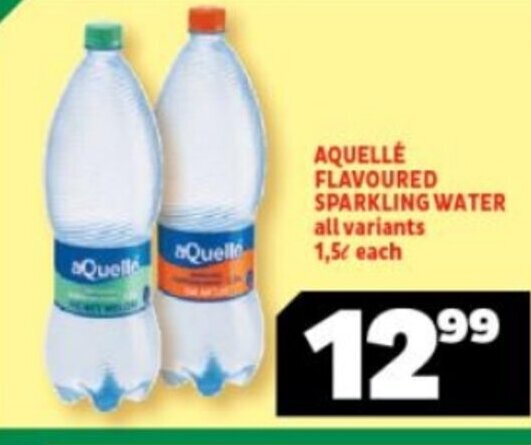 Aquelle Flavoured Sparkling Water 1,5 offer at Usave