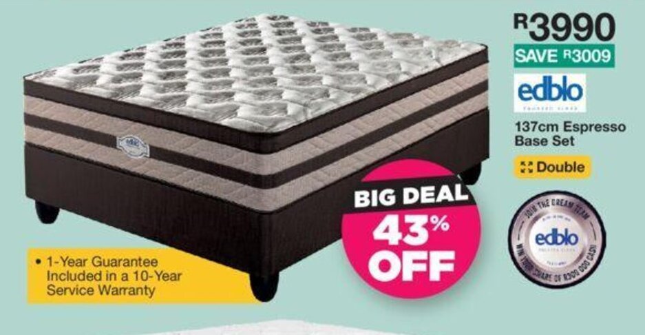 137cm Espresso Base Set offer at House & Home