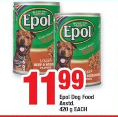 Epol Dog Food asstd. 420g each offer at OK Foods