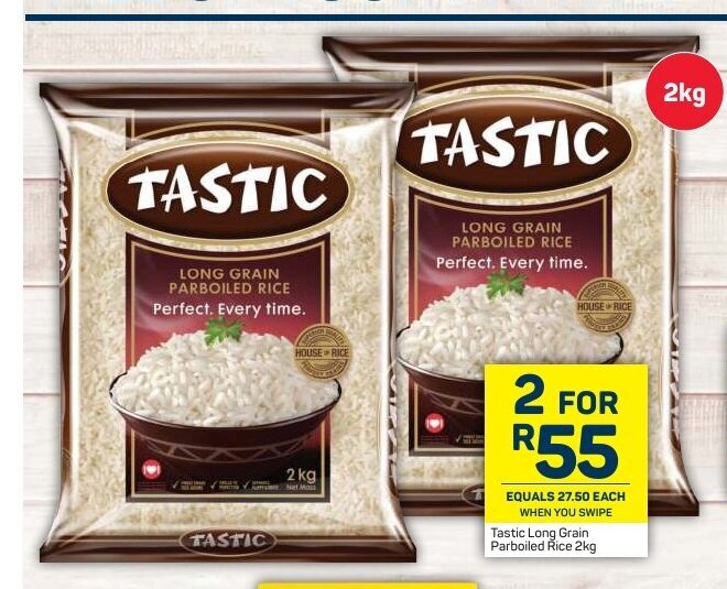Tastic Long Grain Parboiled Rice 2kg offer at Pick n Pay