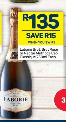 Laborie Brut, Brut Rose or Nectar Methode Cap Classique 750ml each ...