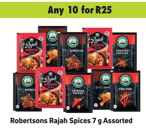 Robertsons Rajah Spices 7g assorted offer at Game
