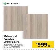 Pg bison melawood coimbra linear board 2.75m (h) x 1.83m (w) x 16mm (d ...
