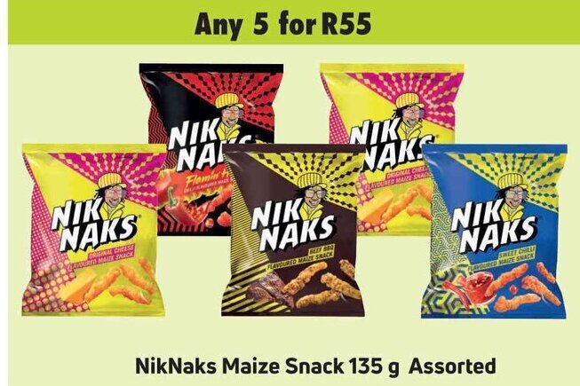 NikNaks Maize Snack 135g assorted offer at Game