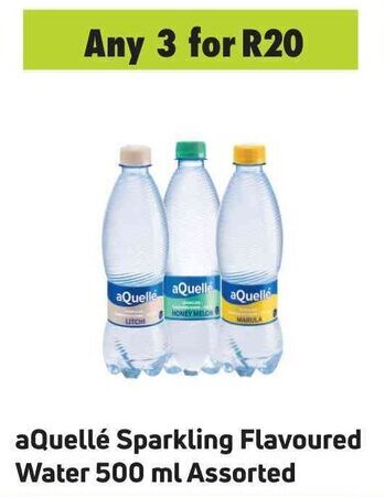 aQuelle Sparkling Flavoured Water 500ml assorted offer at Game
