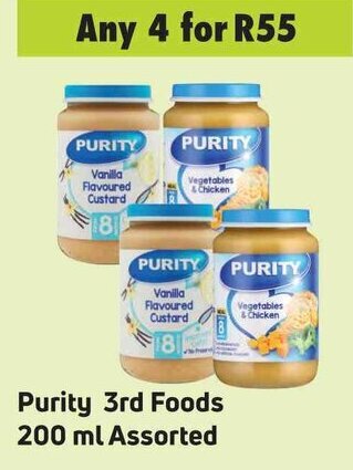 Purity 3rd Foods 200ml assorted offer at Game