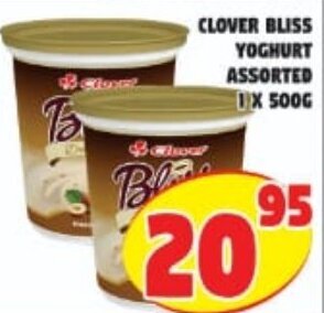 Clover Bliss Yoghurt 500g offer at Yarona Cash And Carry
