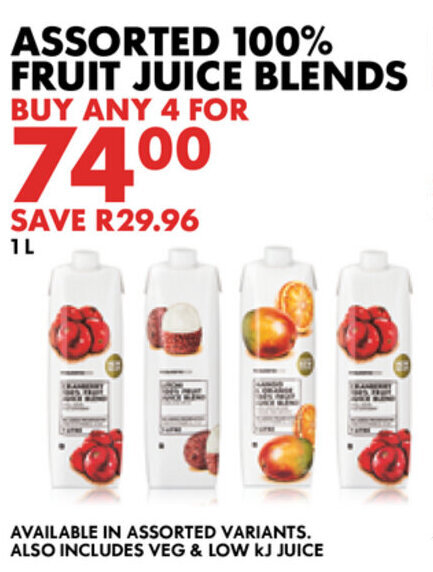 Assorted 100% Fruit Juice Blends 1L offer at Woolworths
