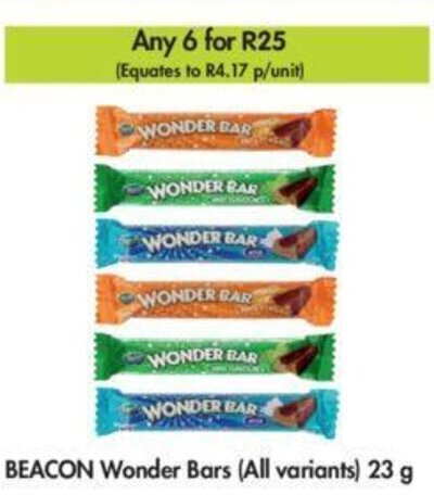 Beacon Wonder Bars (all variants) 23g offer at Makro