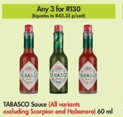 All Tabasco offers - Find and view the cheapest Tabasco offer!