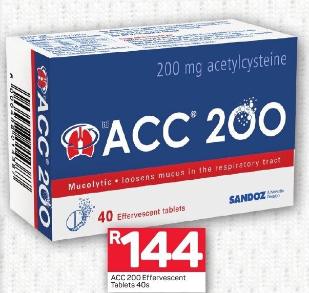 ACC 200 Effervescent Tablets 40s offer at Pick n Pay Pharmacy