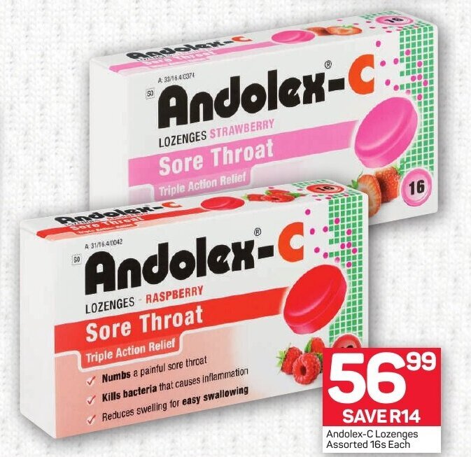 Andolex-C Lozenges Assorted 16s offer at Pick n Pay Pharmacy