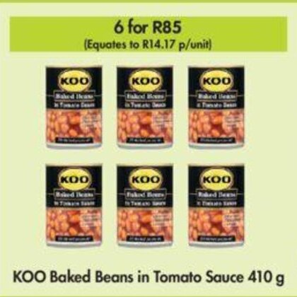 Koo Baked Beans in Tomato Sauce 410g offer at Makro