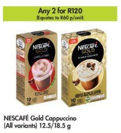 Nescafe Gold Cappuccino (all variants) 12.5/18.5g offer at Makro