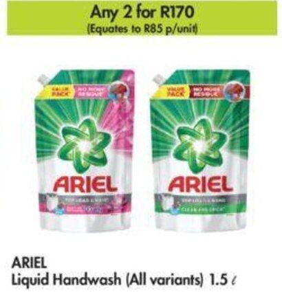 Ariel Liquid Handwash ( All variants ) 1.5L offer at Makro