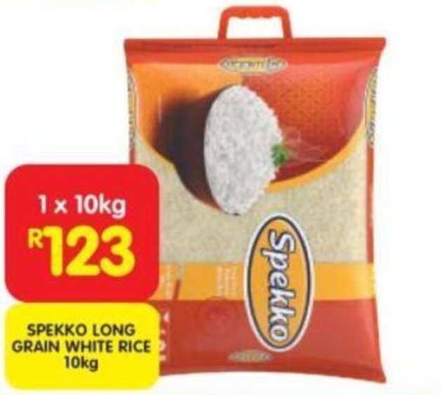 Spekko Long Grain White Rice 10kg offer at Shoprite