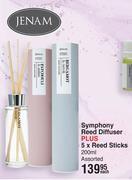 Jenam symphony reed diffuser plus 5 x reed sticks assorted-200ml each ...