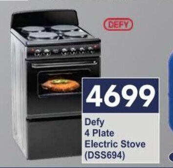 Defy 4 Plate Electric Stove offer at President Hyper