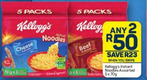 Kellogg's Instant Noodles Assorted 5x70g offer at Pick n Pay