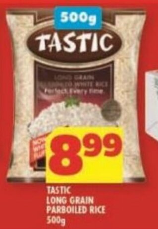 Tastic Long Grain Parboiled Rice 500g offer at Usave