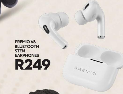 Premio v6 bluetooth stem earphones offer at Ackermans