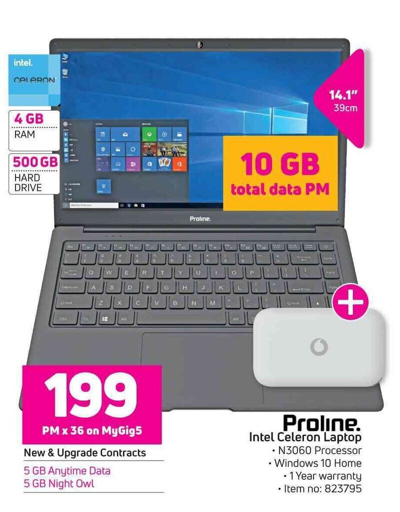 Proline Intel Celeron Laptop offer at Game