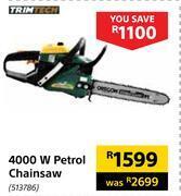 Trimtech 4000 w petrol chainsaw offer at Builders Warehouse